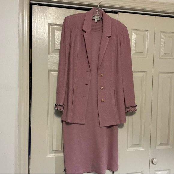 St. John | Dresses | St John Pink Dress And Blazer Set | Poshmark
